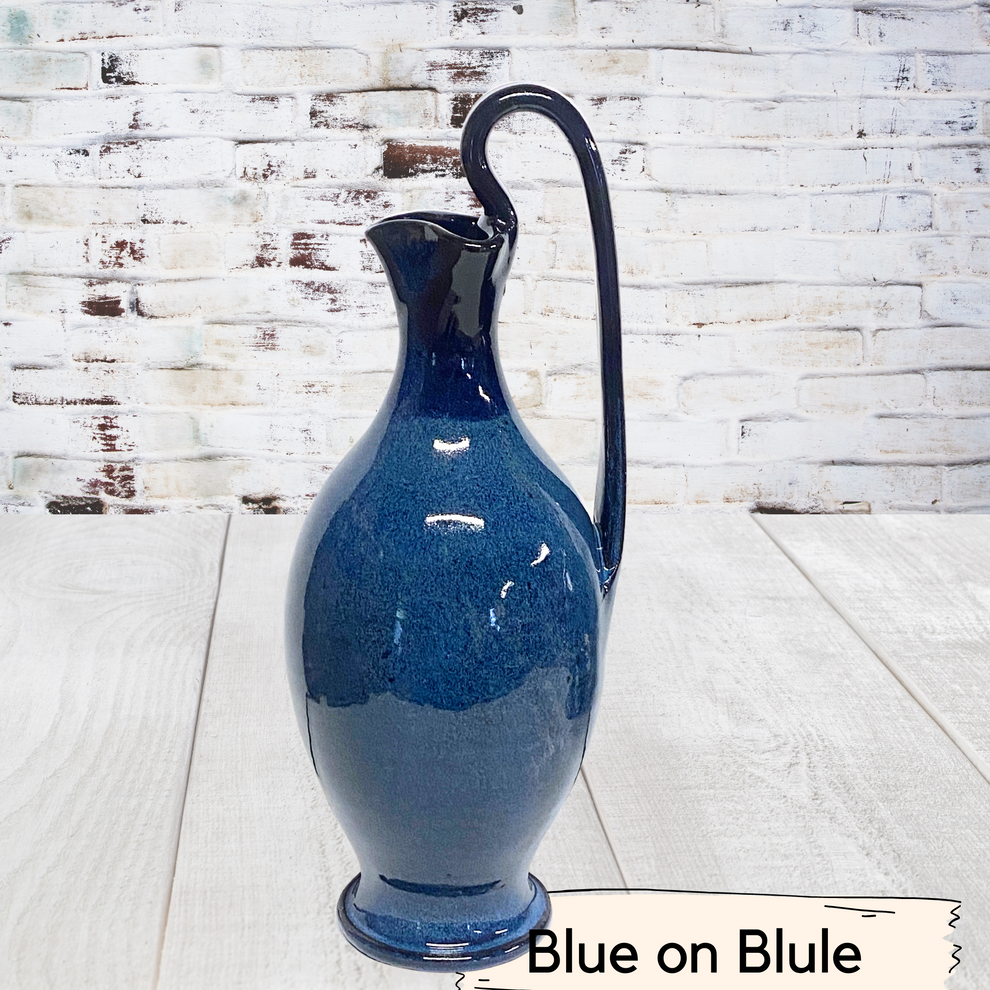 Rebekah pitcher like Bilble shape pitcher. Tall handle pitcher pottery ...