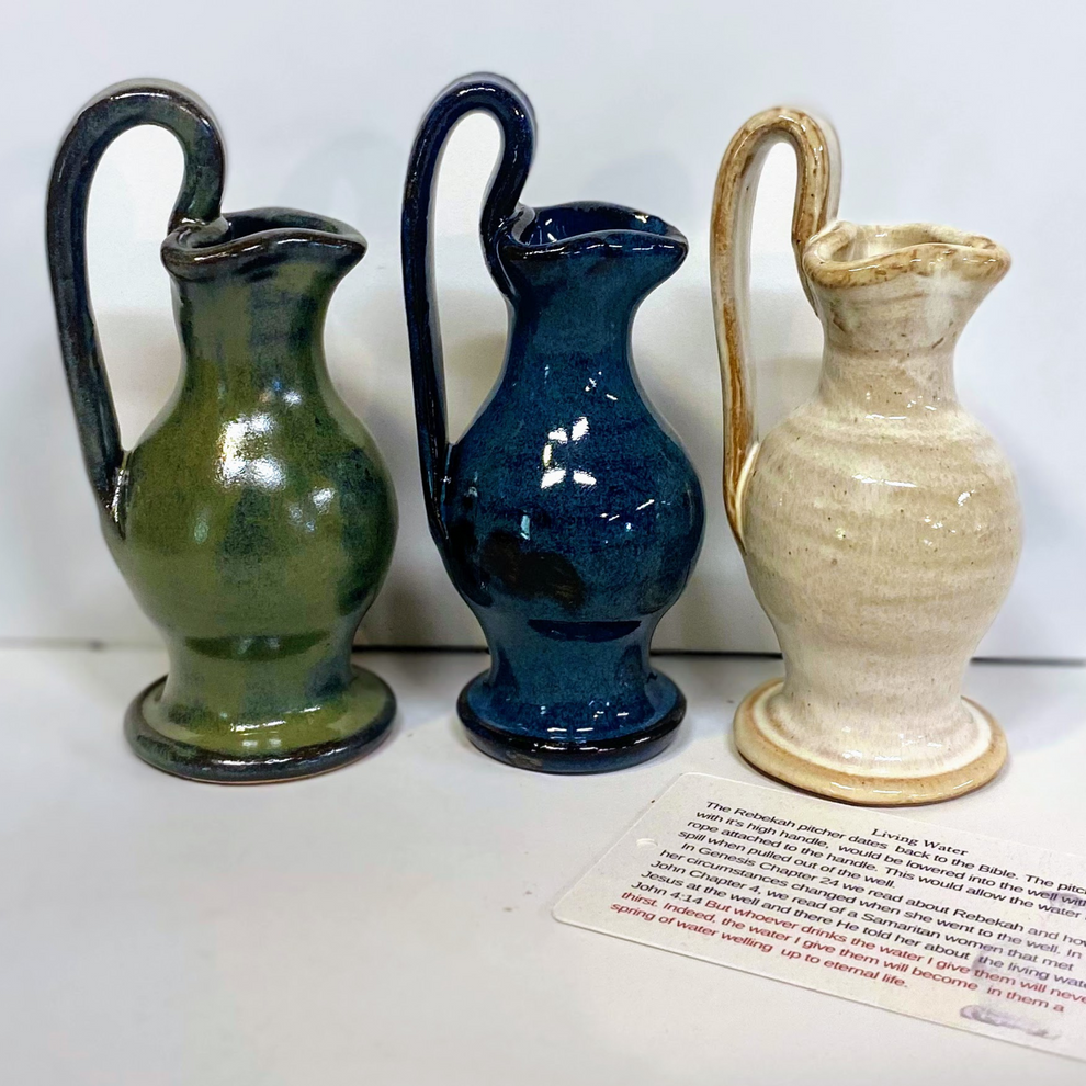 Pitcher Biblical shape Rebekah pitcher handmade pottery high handle sm ...