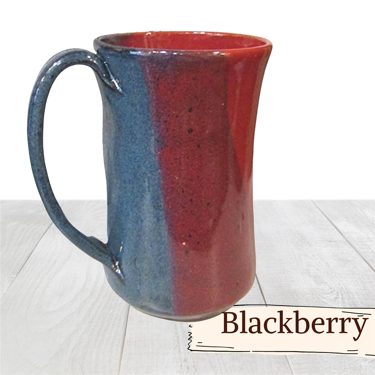 Large pottery mug holds 14 ounces. Tea cup. Sturdy handle for 3 or 4 ...