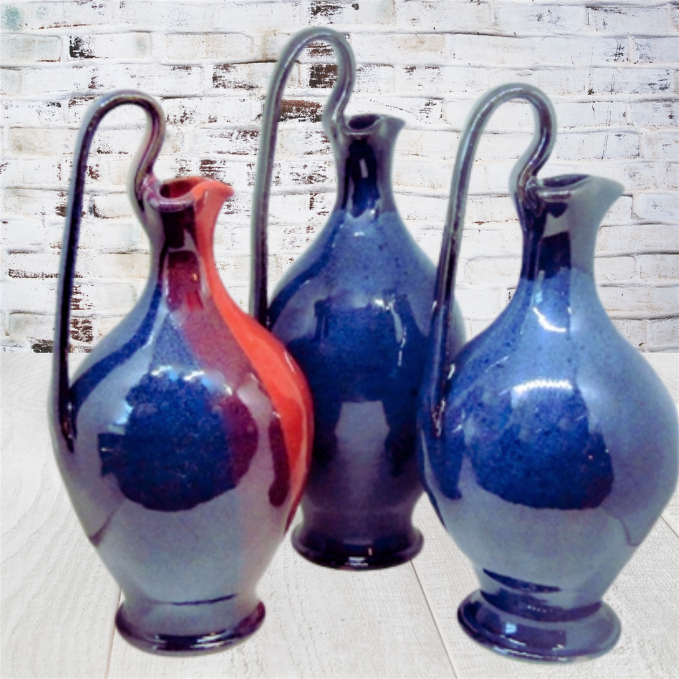 Rebekah pitcher like Bilble shape pitcher. Tall handle pitcher pottery ...