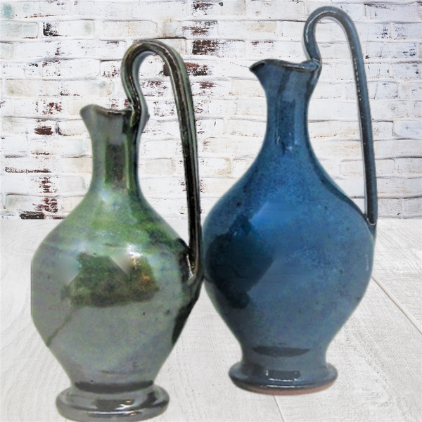 Rebekah pitcher like Bilble shape pitcher. Tall handle pitcher pottery ...